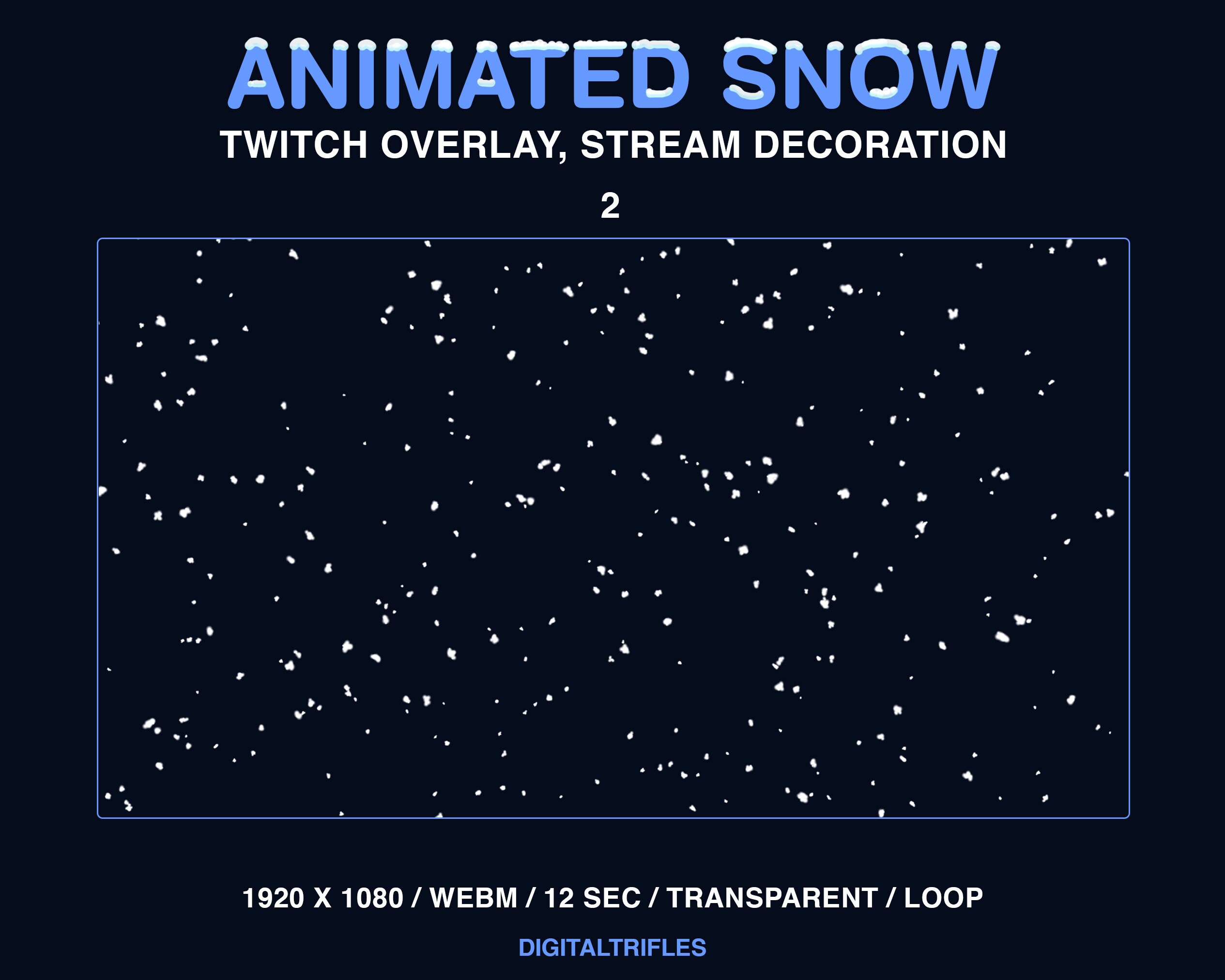 Christmas Snow Animated Twitch Overlay, Cozy Winter Assets for Streamer ...
