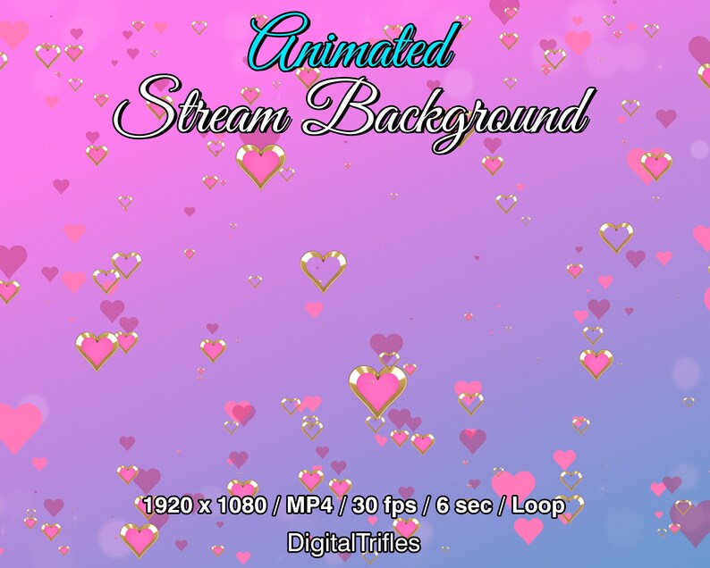 Animated Vtuber Background, Cute Twitch Stream Overlay, Aesthetic Gold ...