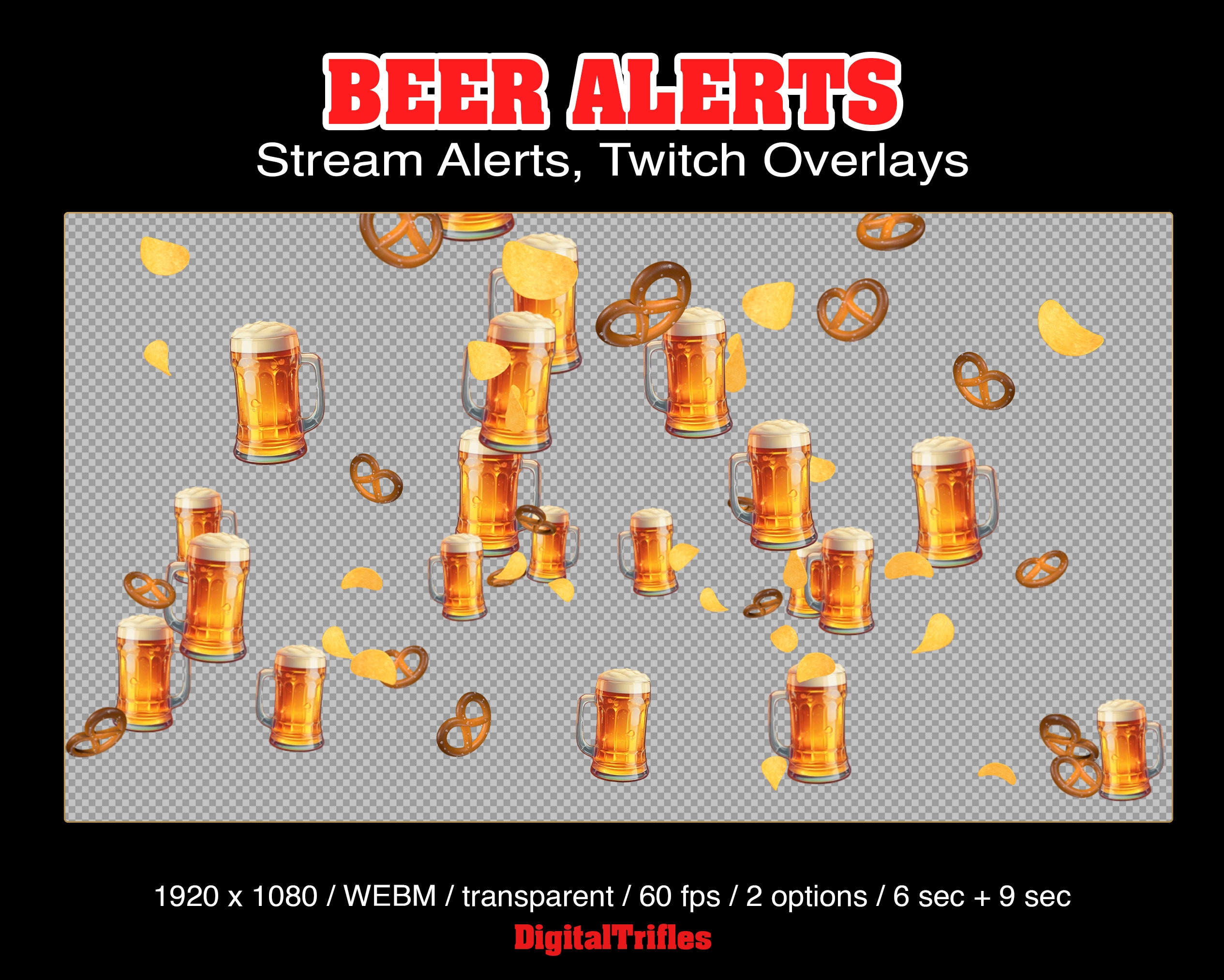 Beer Twitch Alerts and Stream Decoration, Two Animated Overlays, Beer ...