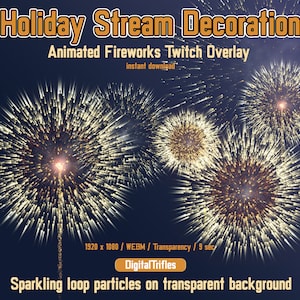 Gold Fireworks Animated Twitch Overlay, Stream Decoration for OBS Scene ...