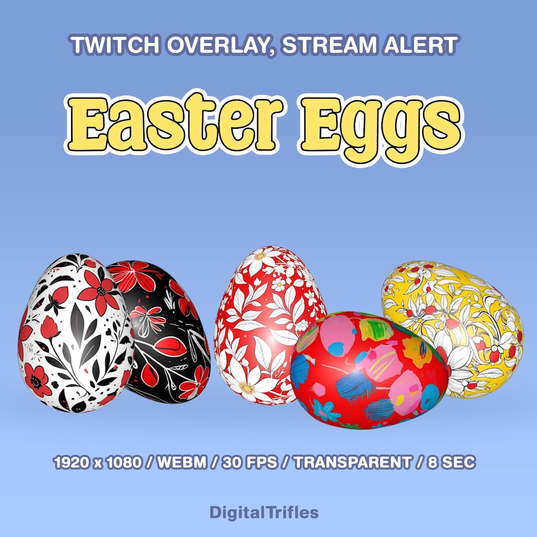 Twitch Overlay Animated Easter Eggs, Stream Decoration, Twitch Alert ...