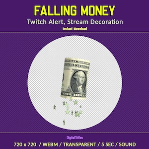 Money Twitch Alert, Animated Stream Overlay, Dollars, Cash, New ...