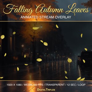Falling Autumn Leaves, Animated Twitch Asset, Fall Vtuber Overlay, Cozy ...