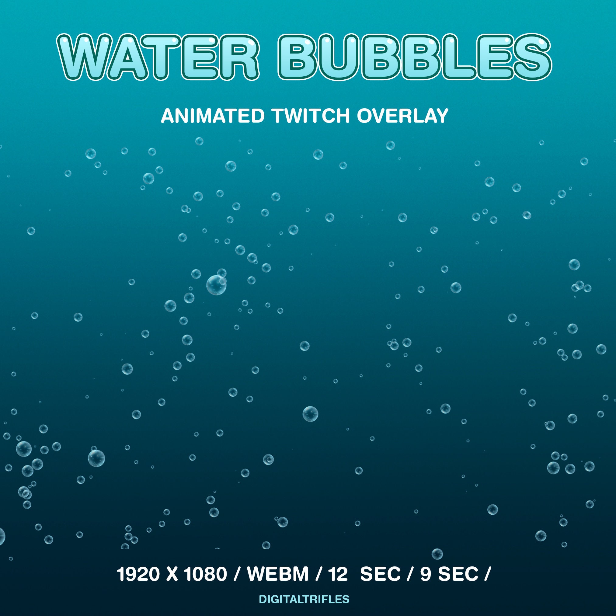 Animated Water Bubbles, Twitch Overlay, Air Bubbles Underwater Decor ...