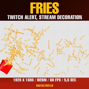 French Fries Stream Overlay, Animated Twitch Alert, Chips, Frites ...