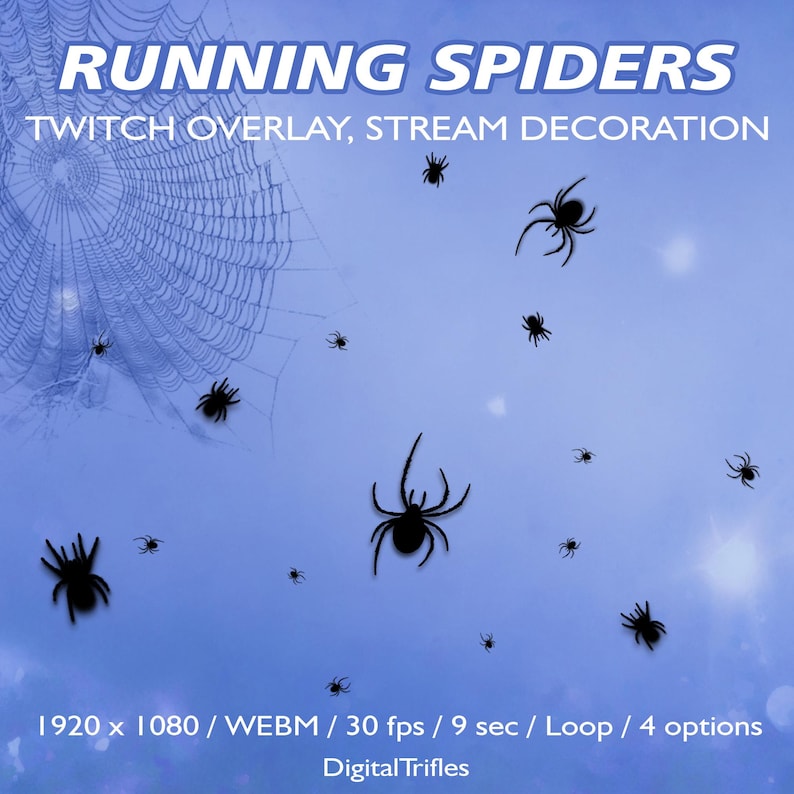 Running Spiders, Animated Twitch Overlays, Halloween Stream Assets ...