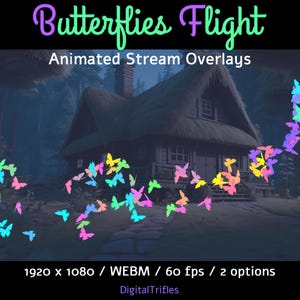 Butterflies Flight Twitch Overlays, Animated Stream Decoration ...
