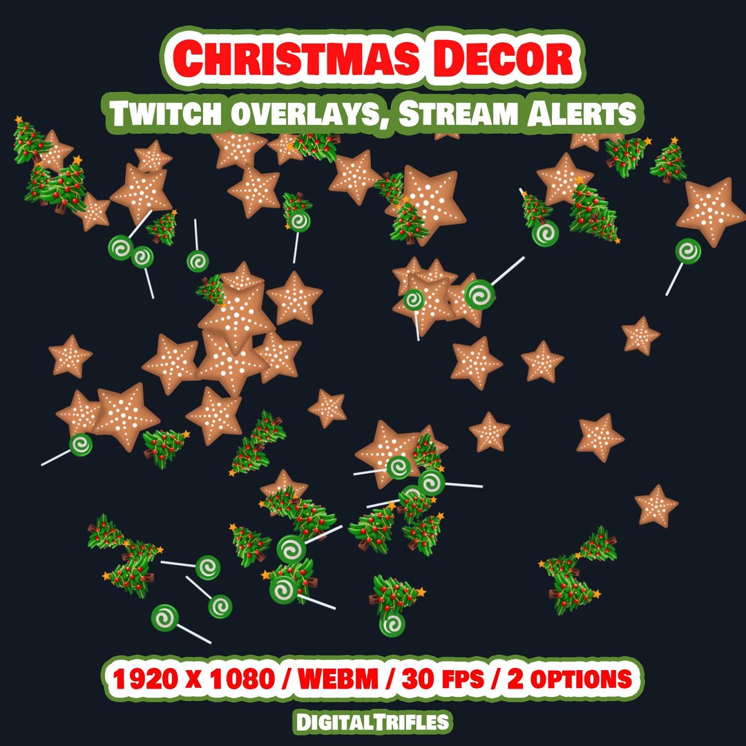 Christmas Twitch Overlays, Animated Alerts, Stream Assets, Cookie ...