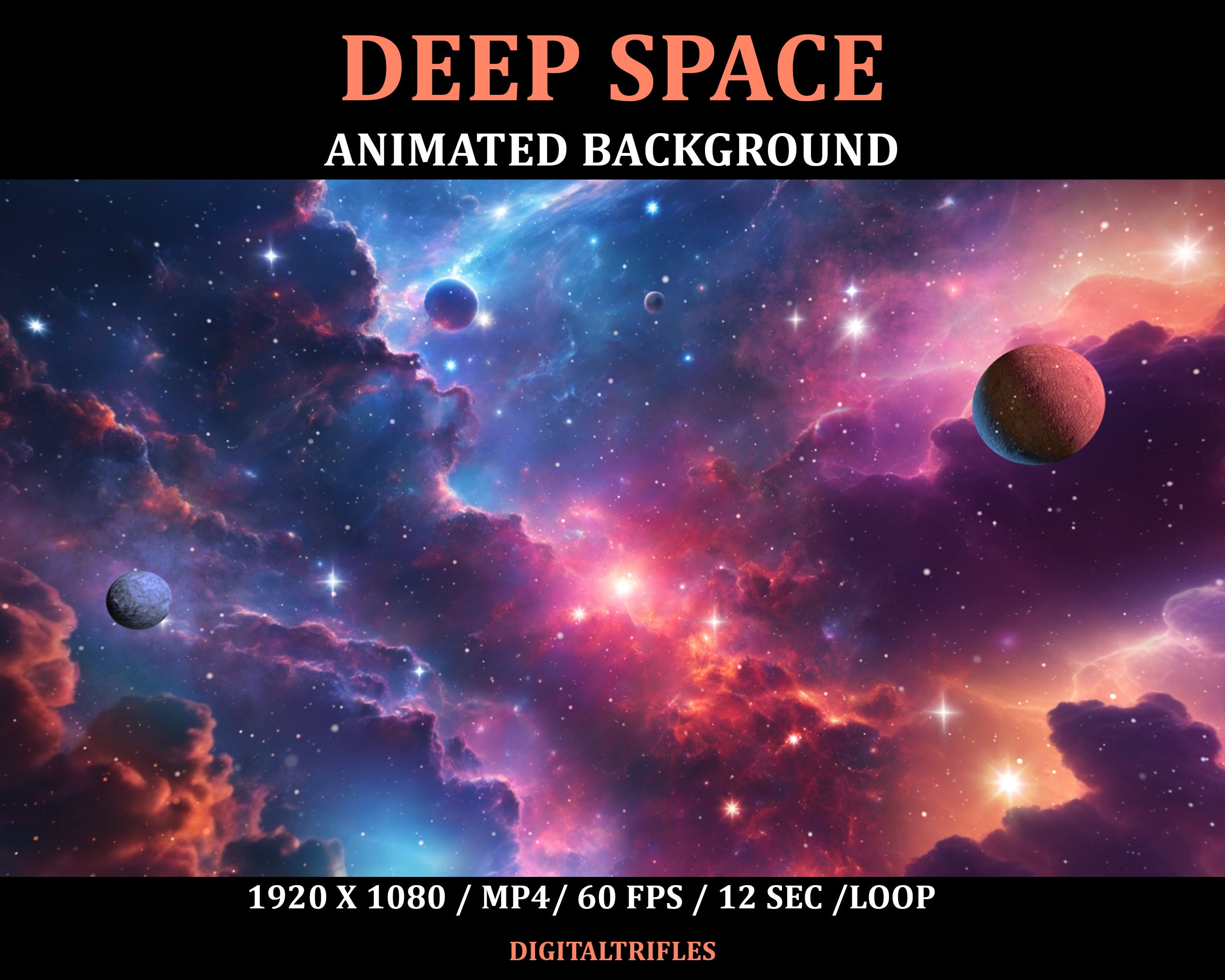 Deep Space Animated Background for Twitch, Kick or Youtube Streaming ...