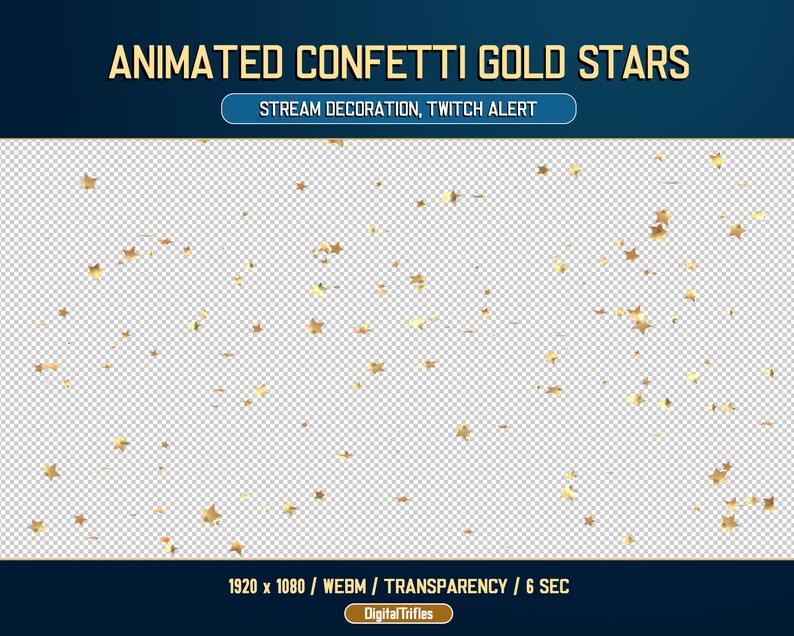 Twitch Alerts Confetti Gold Stars, Animated Stream Overlay, Donation ...
