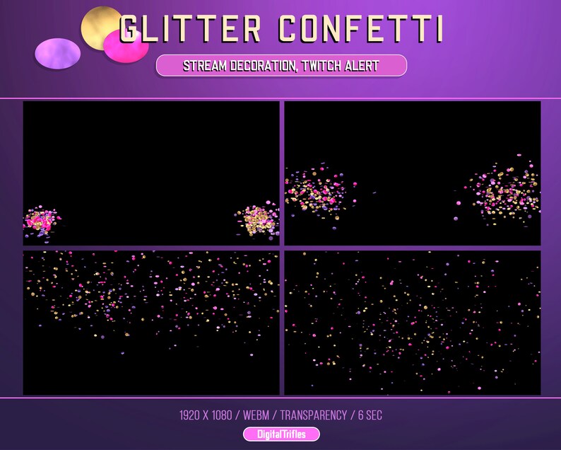 Twitch Confetti Overlay, Stream Alert, Animated Decoration, Festive ...