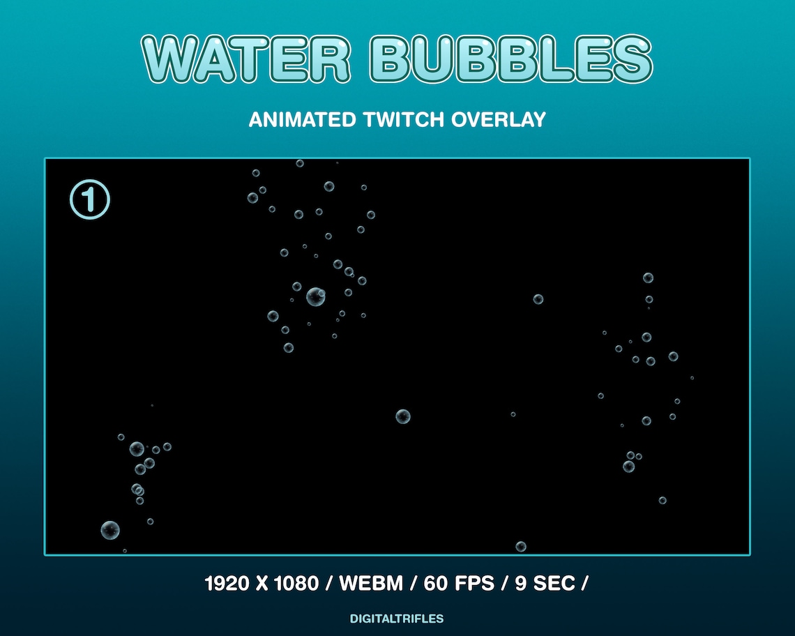 Animated Water Bubbles, Twitch Overlay, Air Bubbles Underwater Decor ...