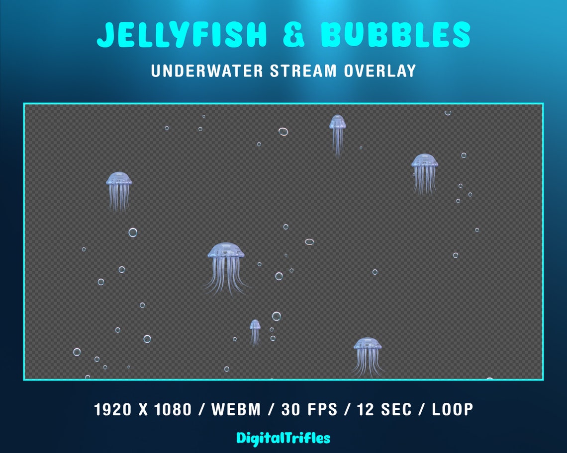 Animated Stream Overlay, Jellyfish and Bubbles, Underwater Twitch ...