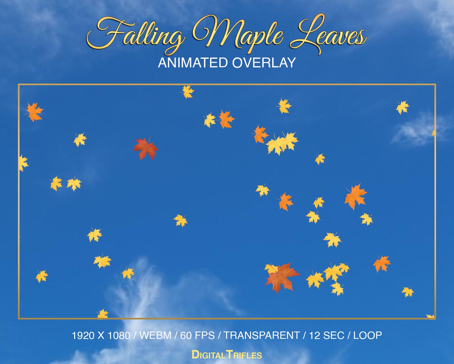 Falling Maple Leaves, Animated Twitch Overlay, Fall Vtuber Background ...