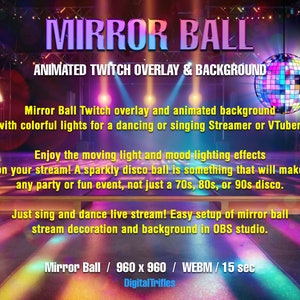 Mirror Ball Stream Scene, Animated Twitch Overlay and Background, Live ...