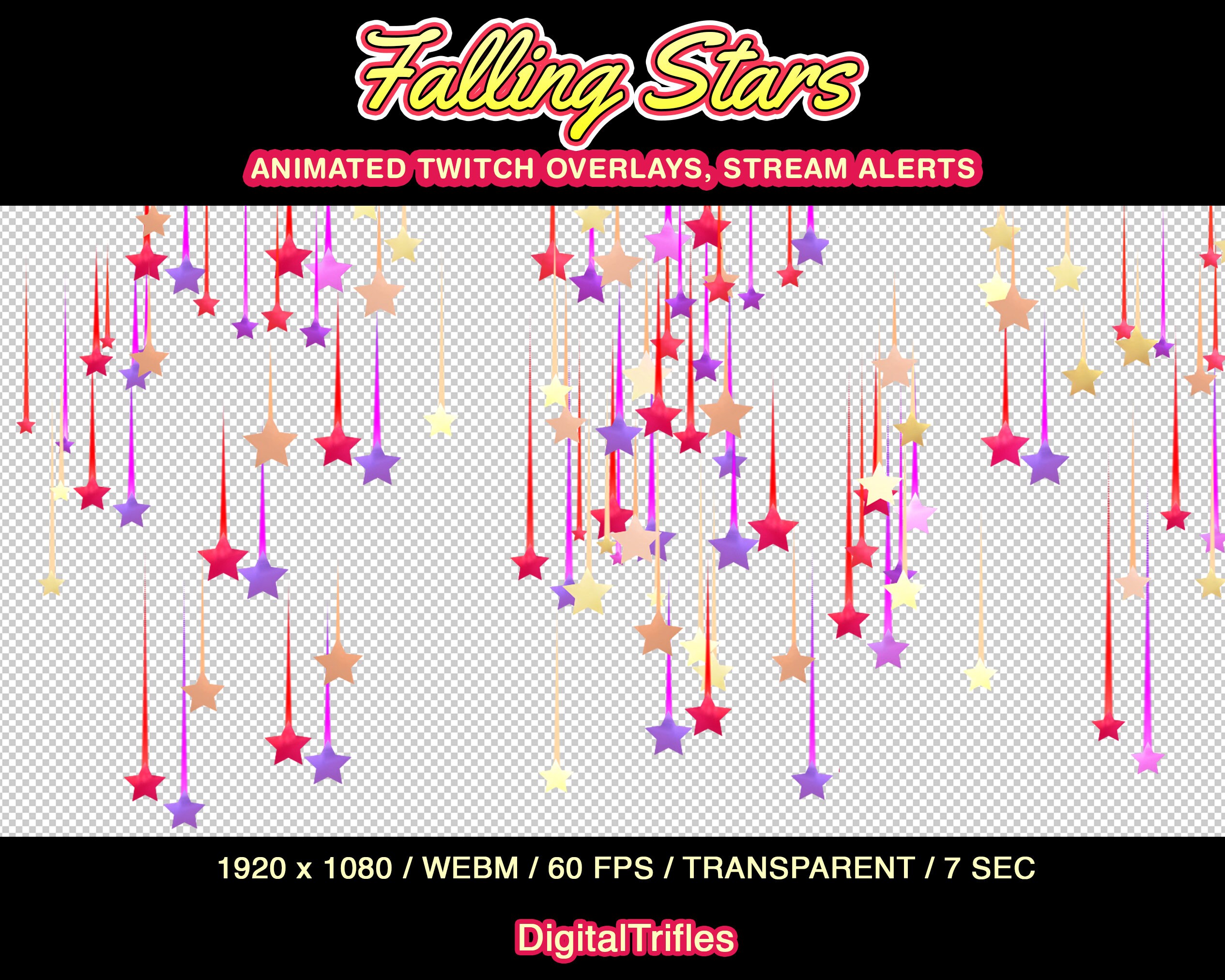 Animated Stars Twitch Alert, Stream Decoration, Night Overlay With ...