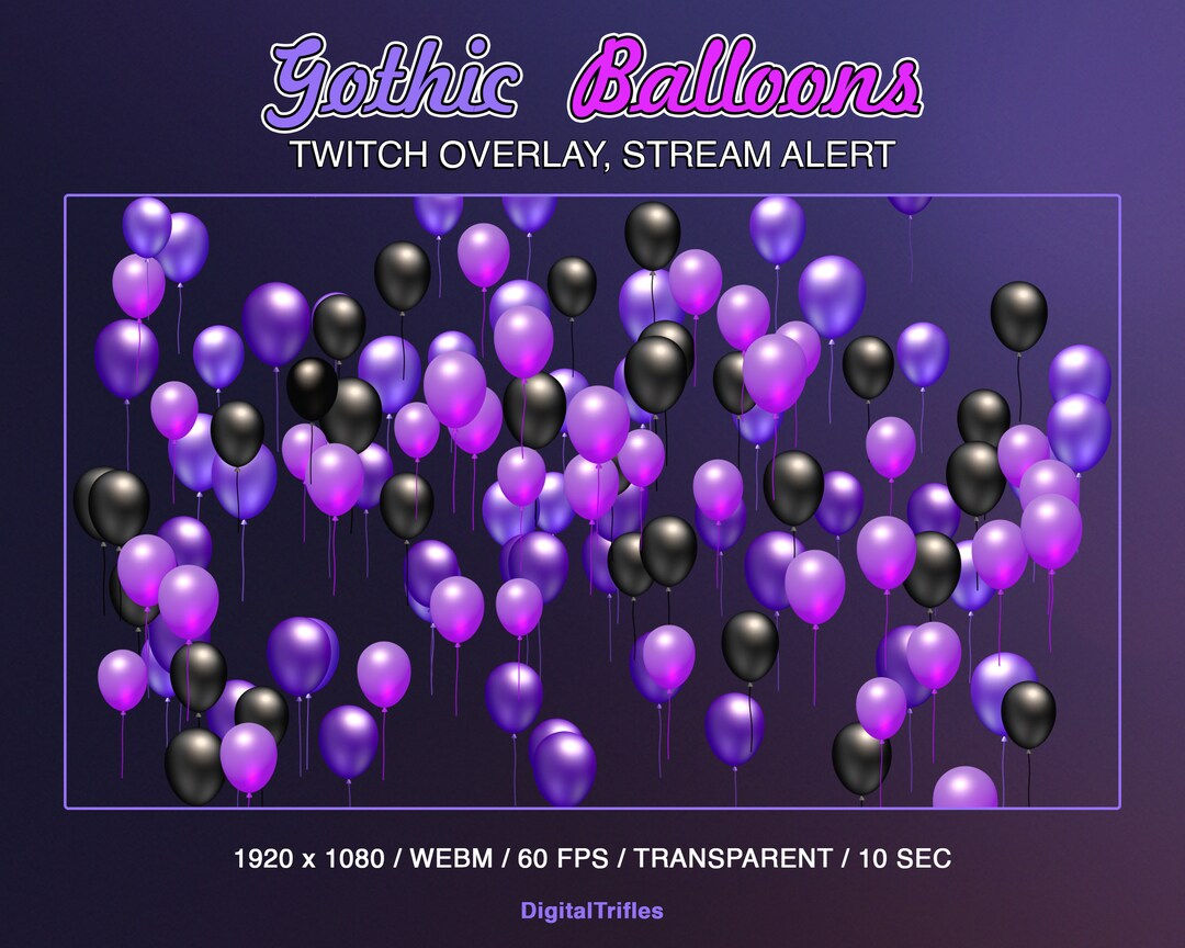 Gothic Balloons Twitch Overlay Witch Stream Decoration - Etsy