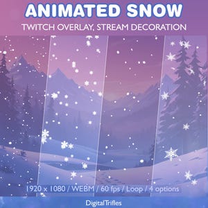 Animated Snow Twitch Overlays, Stream Assets, Winter and Christmas ...