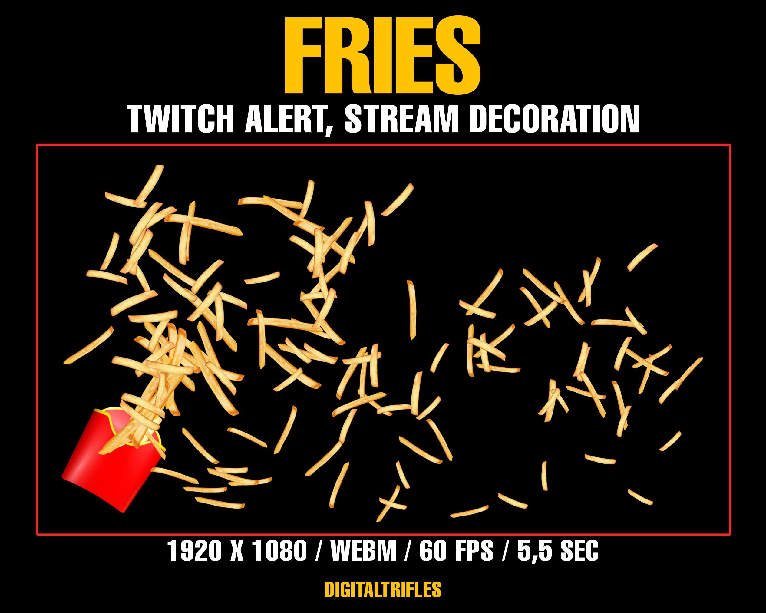 French Fries Stream Overlay, Animated Twitch Alert, Chips, Frites ...