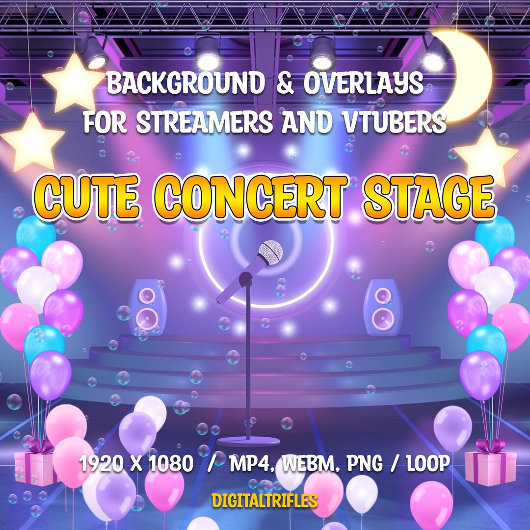 Concert Stage Stream Overlays and Background for Streamer and Vtuber ...