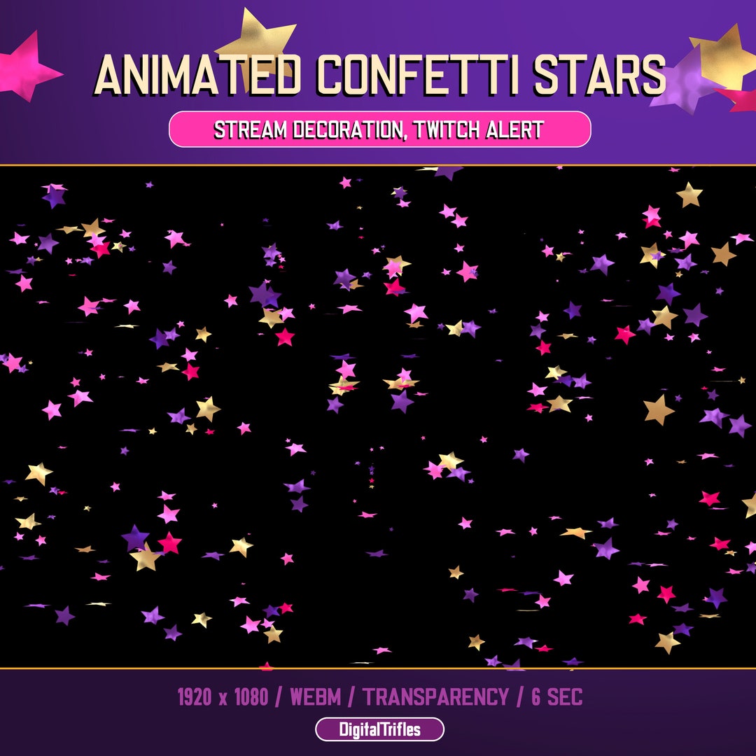 Animated Confetti Twitch Overlay, Stream Decoration, Streamer, Vtuber ...