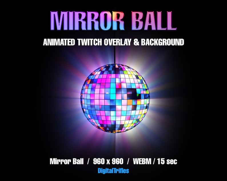 Mirror Ball Stream Scene, Animated Twitch Overlay and Background, Live ...