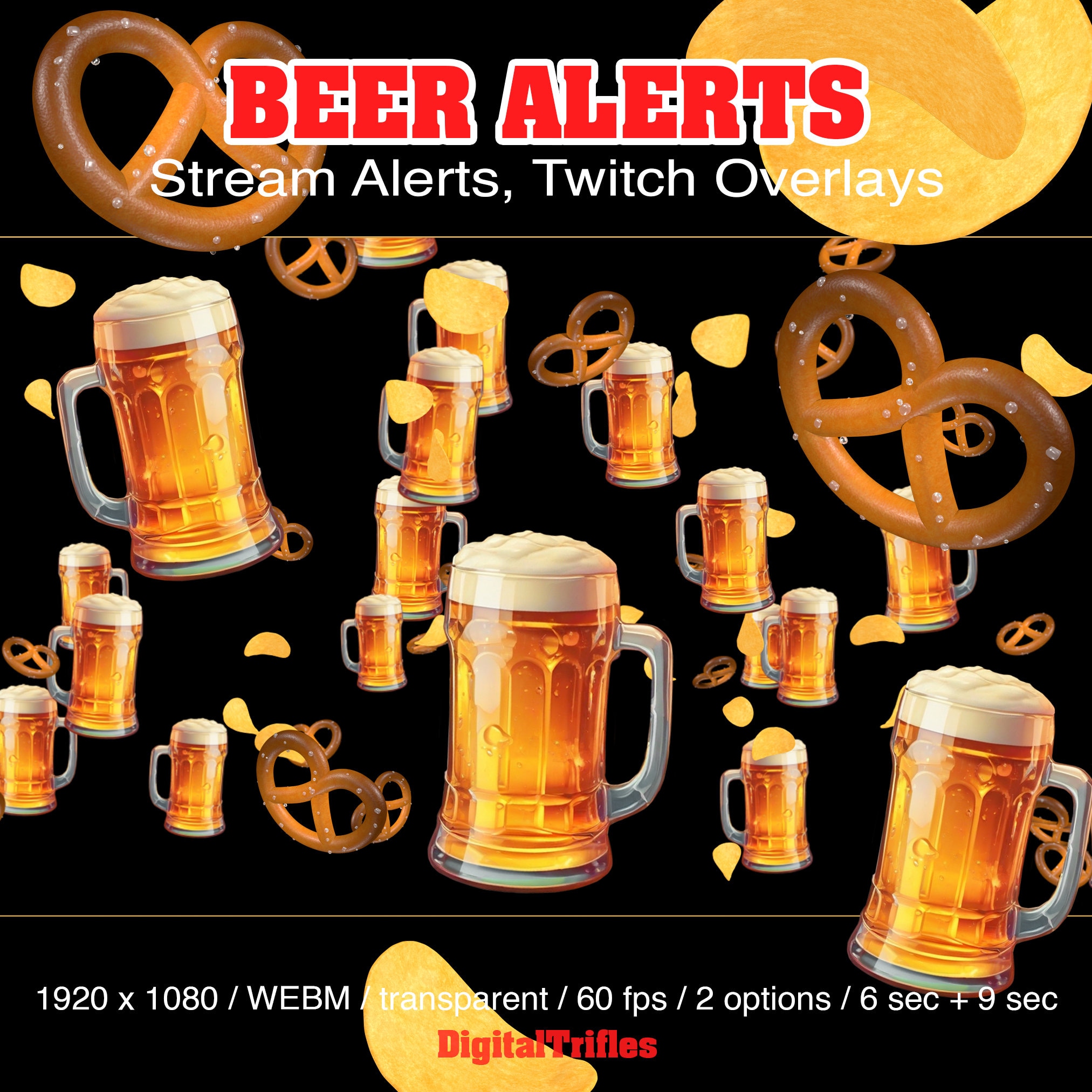 Beer Twitch Alerts and Stream Decoration, Two Animated Overlays, Beer ...