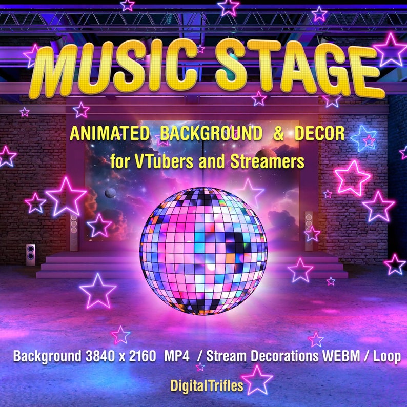 Animated Vtuber Background, Music Stage and Decor, Twitch Stream Assets ...