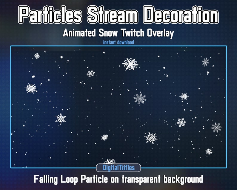 Animated Snow Stream Decoration, Christmas Twitch Overlay, Winter Snowy ...