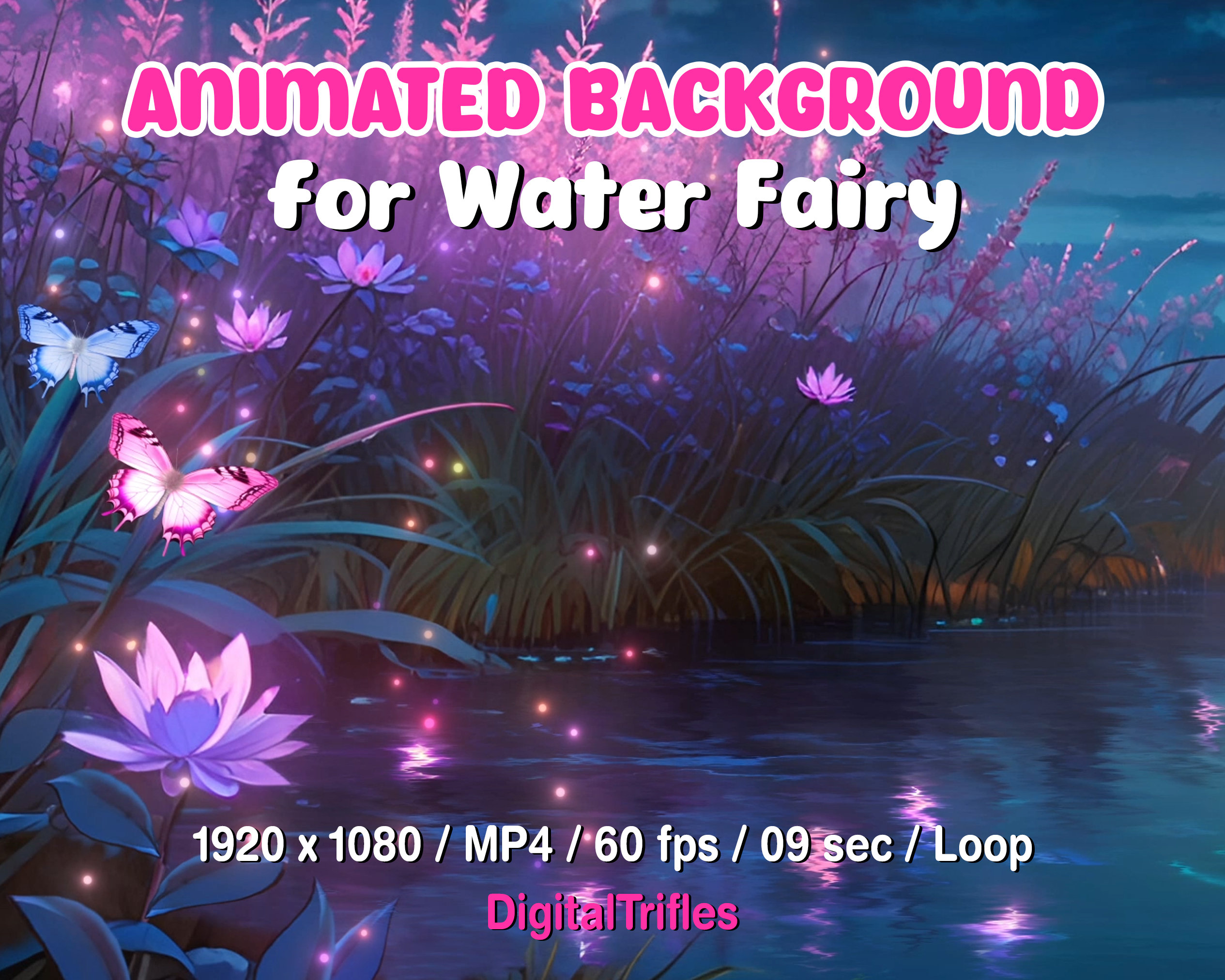 Animated Fantasy Stream Background, Beautiful Mystical Water Scene ...