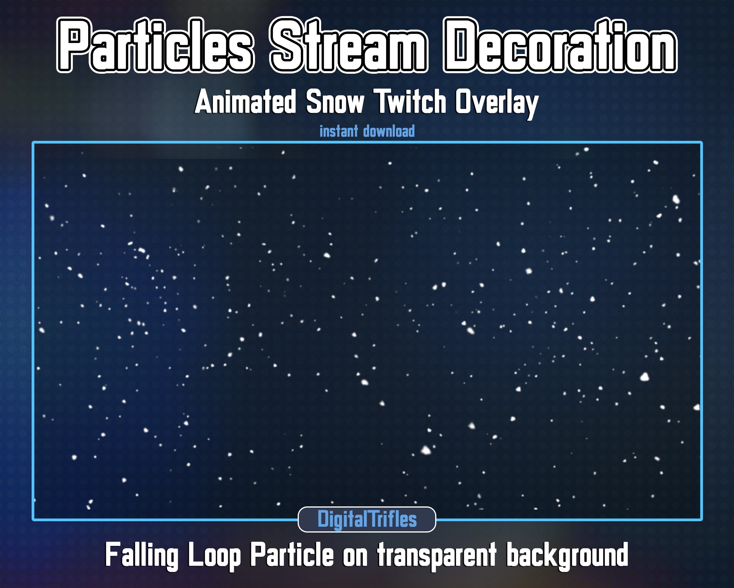 Animated Snow Stream Decoration, Christmas Twitch Overlay, Winter Snowy ...