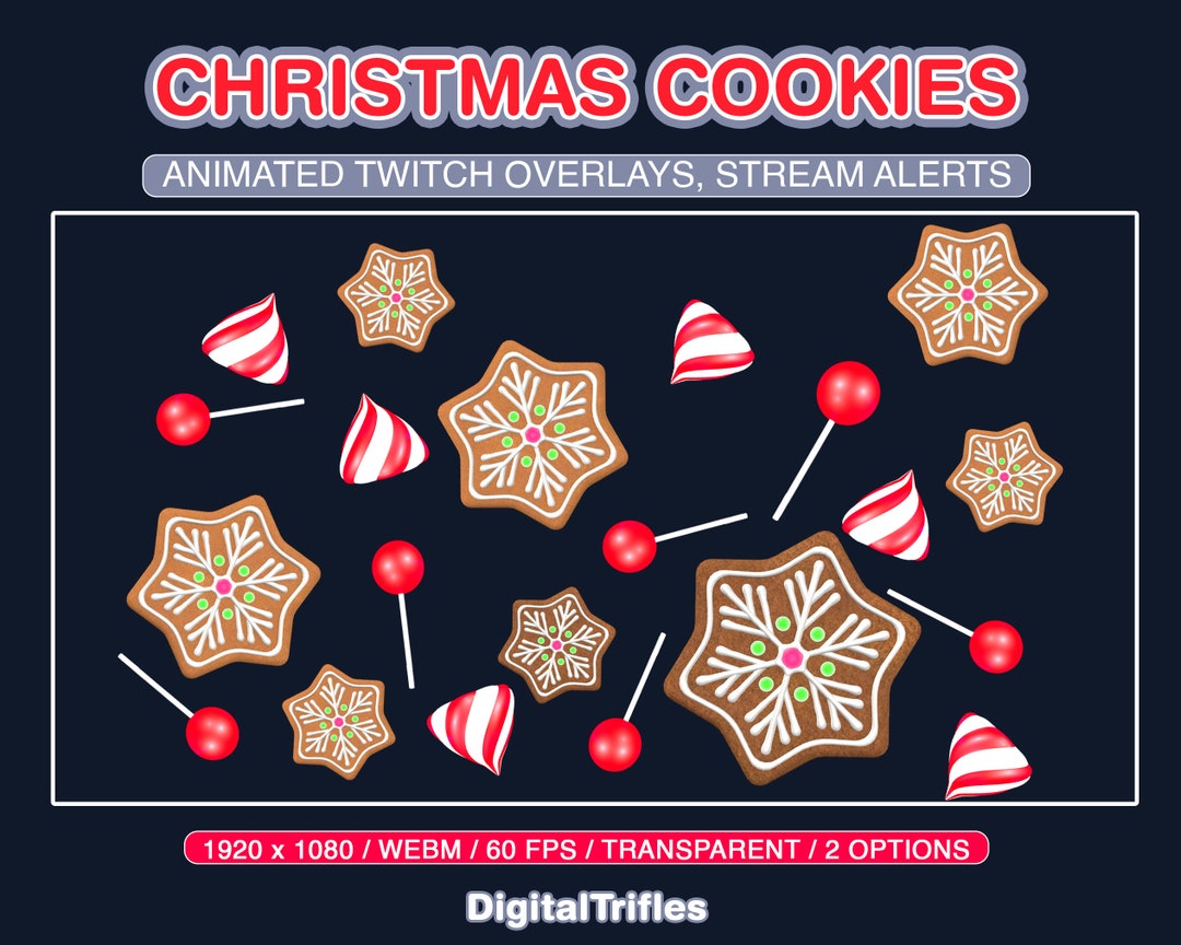 Christmas Cookie Twitch Overlays, Animated Alerts and Cute Winter ...