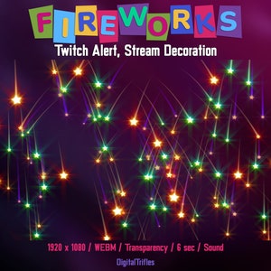 Fireworks Twitch Alert, Animated Stream Overlay, 4th July, New Year ...