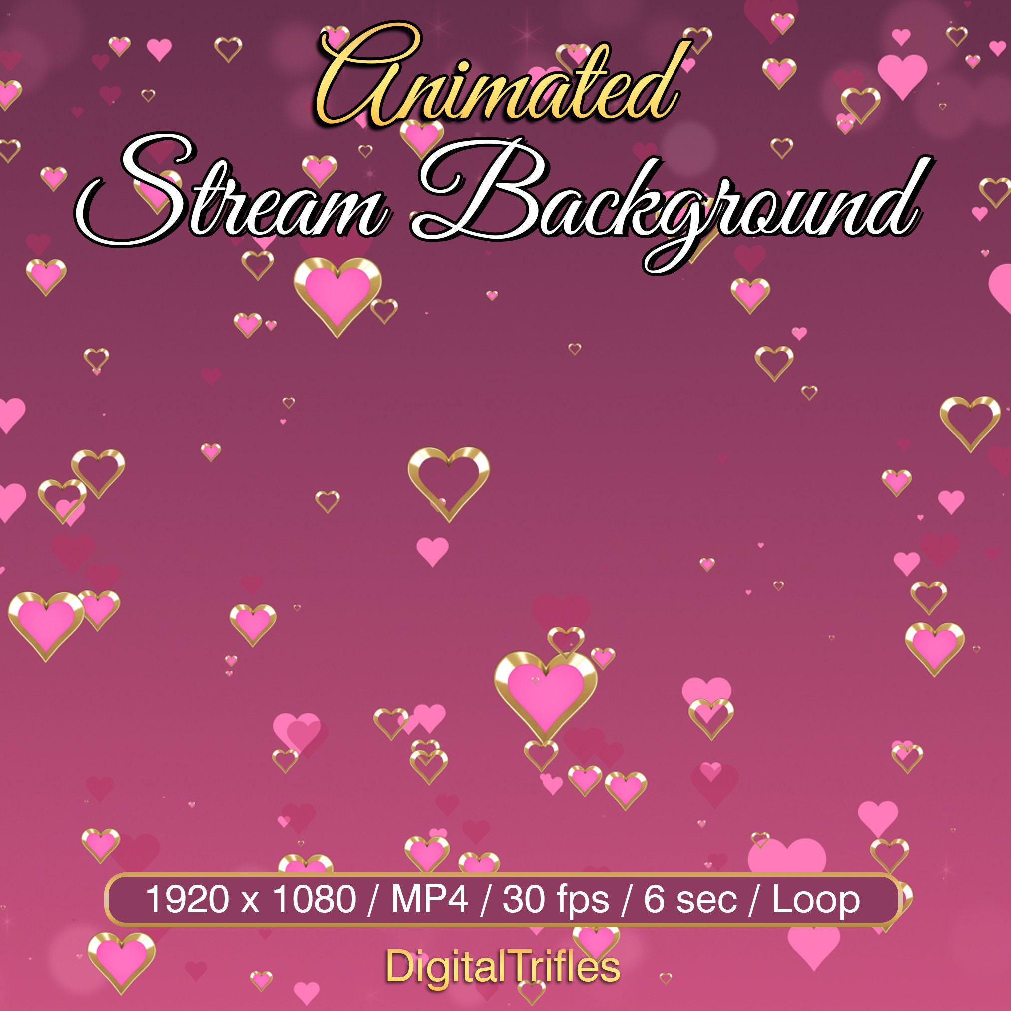 Animated Vtuber Stream Background, Cute Overlay Twitch, Romantic Stream ...