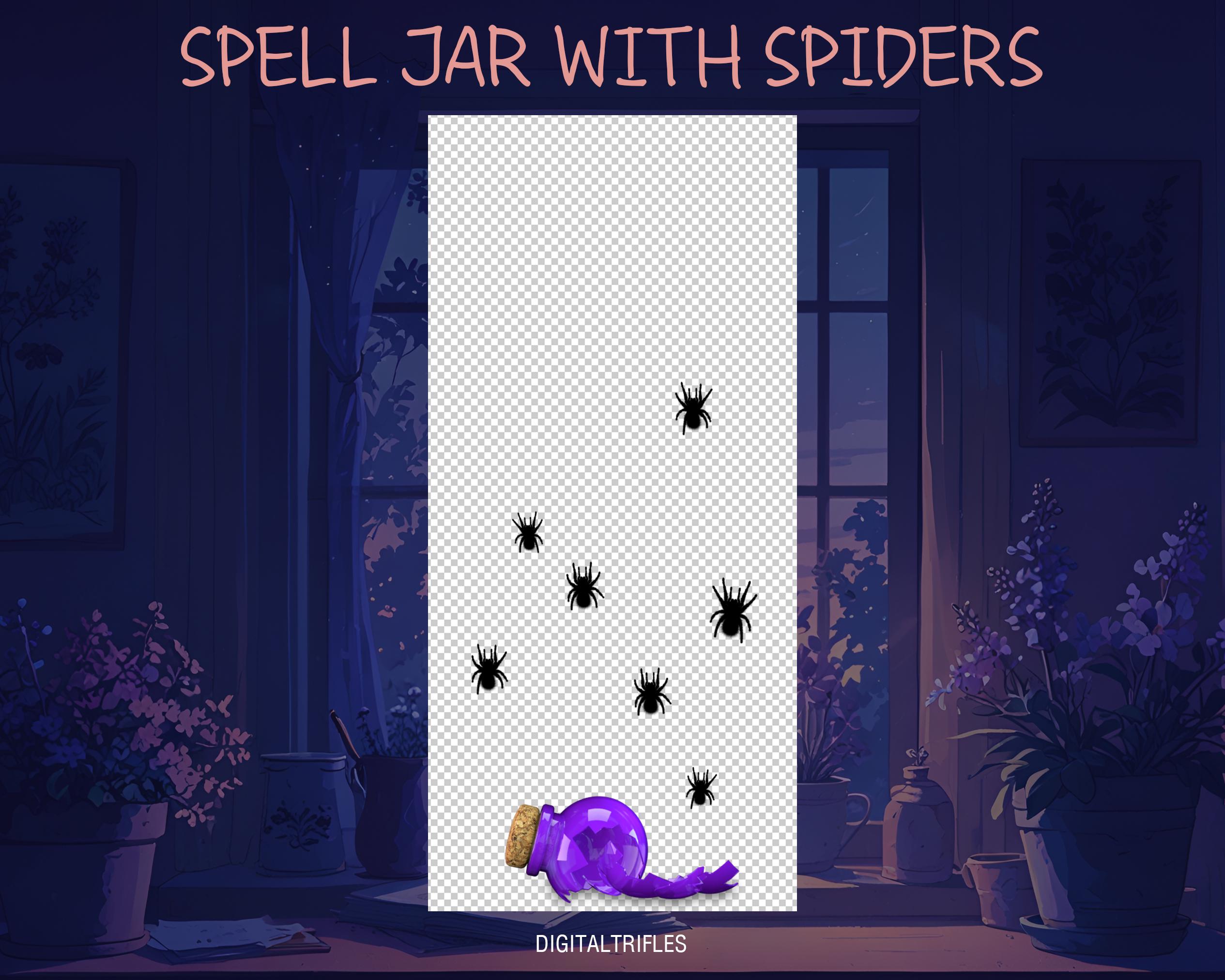 Animated Twitch Alert, Purple Magic Jar of Spiders, Halloween Stream ...
