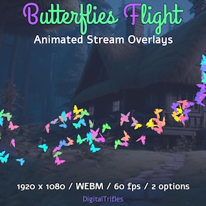 Butterflies Flight Twitch Overlays, Animated Stream Decoration ...
