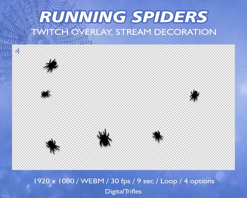 Running Spiders, Animated Twitch Overlays, Halloween Stream Assets ...