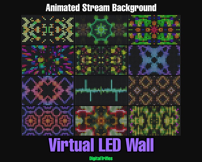 Animated LED Wall Backgrounds for Vtubers and Streamers: 12 DJ & Music ...