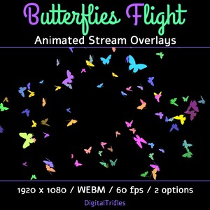 Butterflies Flight Twitch Overlays, Animated Stream Decoration ...