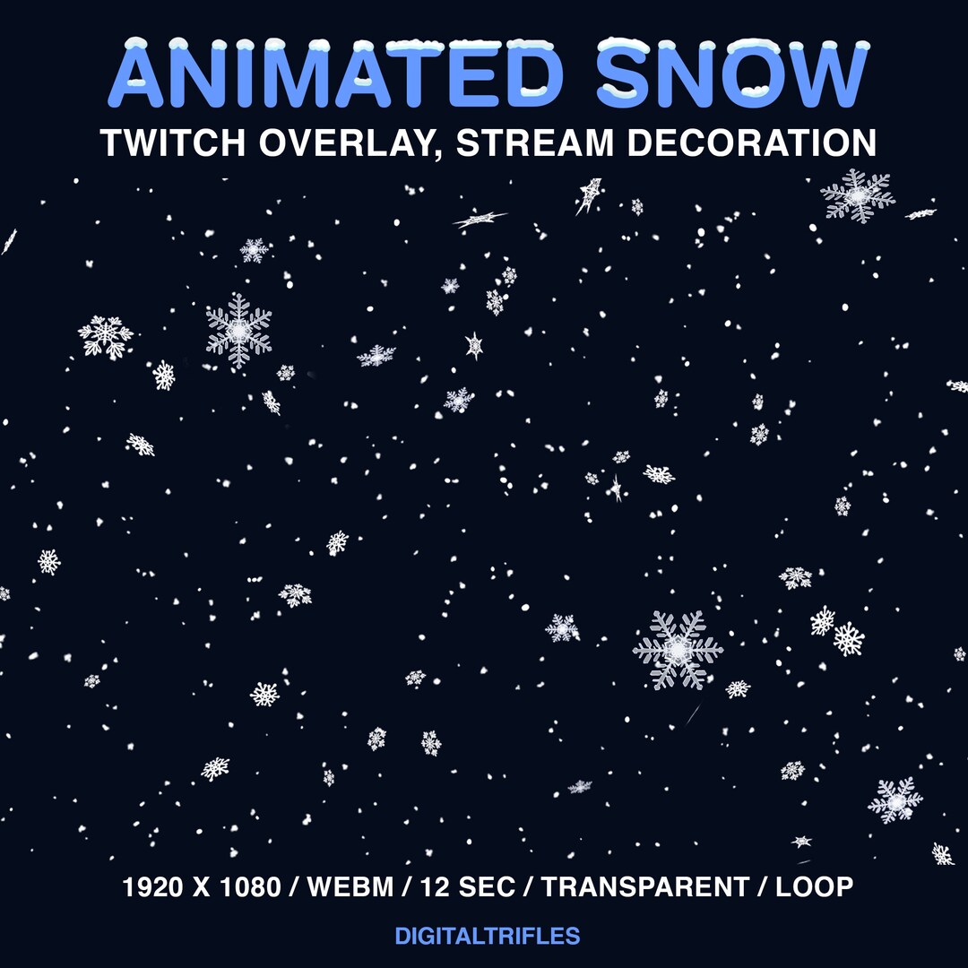 Christmas Snow Animated Twitch Overlay, Cozy Winter Assets for Streamer ...