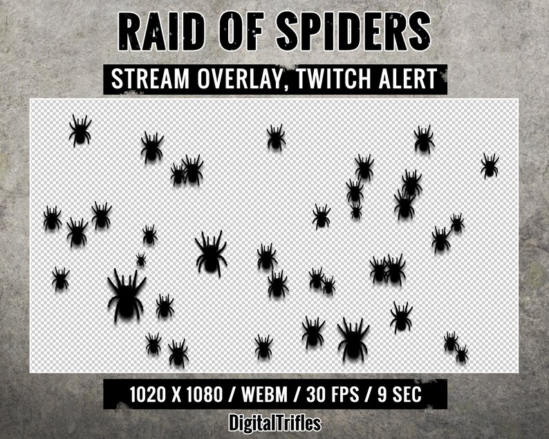 Spiders Animated Stream Overlay, Full Screen Twitch Alert, Raid, Cheer ...