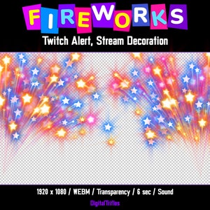 Twitch Alert Fireworks, Animated Stream Overlay, Follow, Gift Subs ...