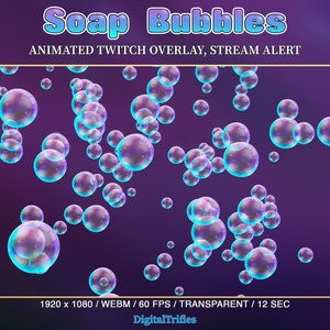 Colorful Bubbles Twitch Overlay, Animated Alert, Cute Stream Decor ...