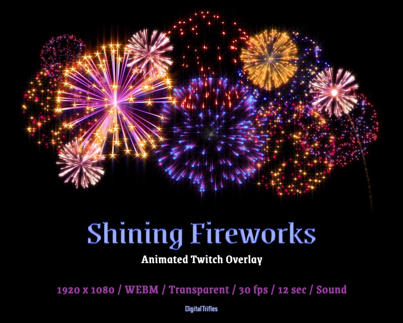 Animated Overlay Shining Fireworks, Colorful Twitch Alert, Fullscreen ...