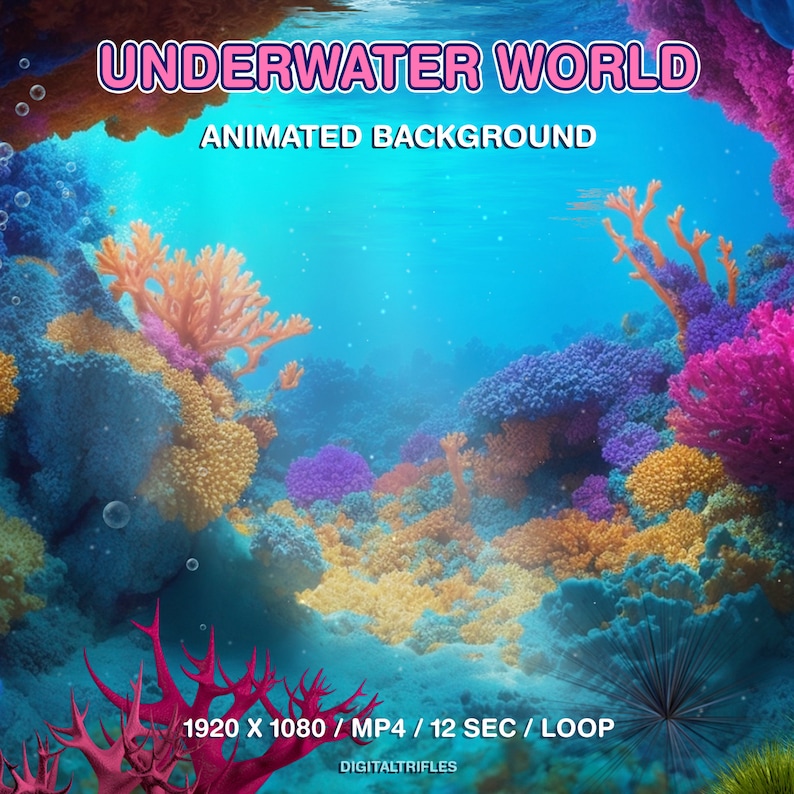 Underwater Animated Background, Colorful Twitch Overlay, Vtuber Stream ...