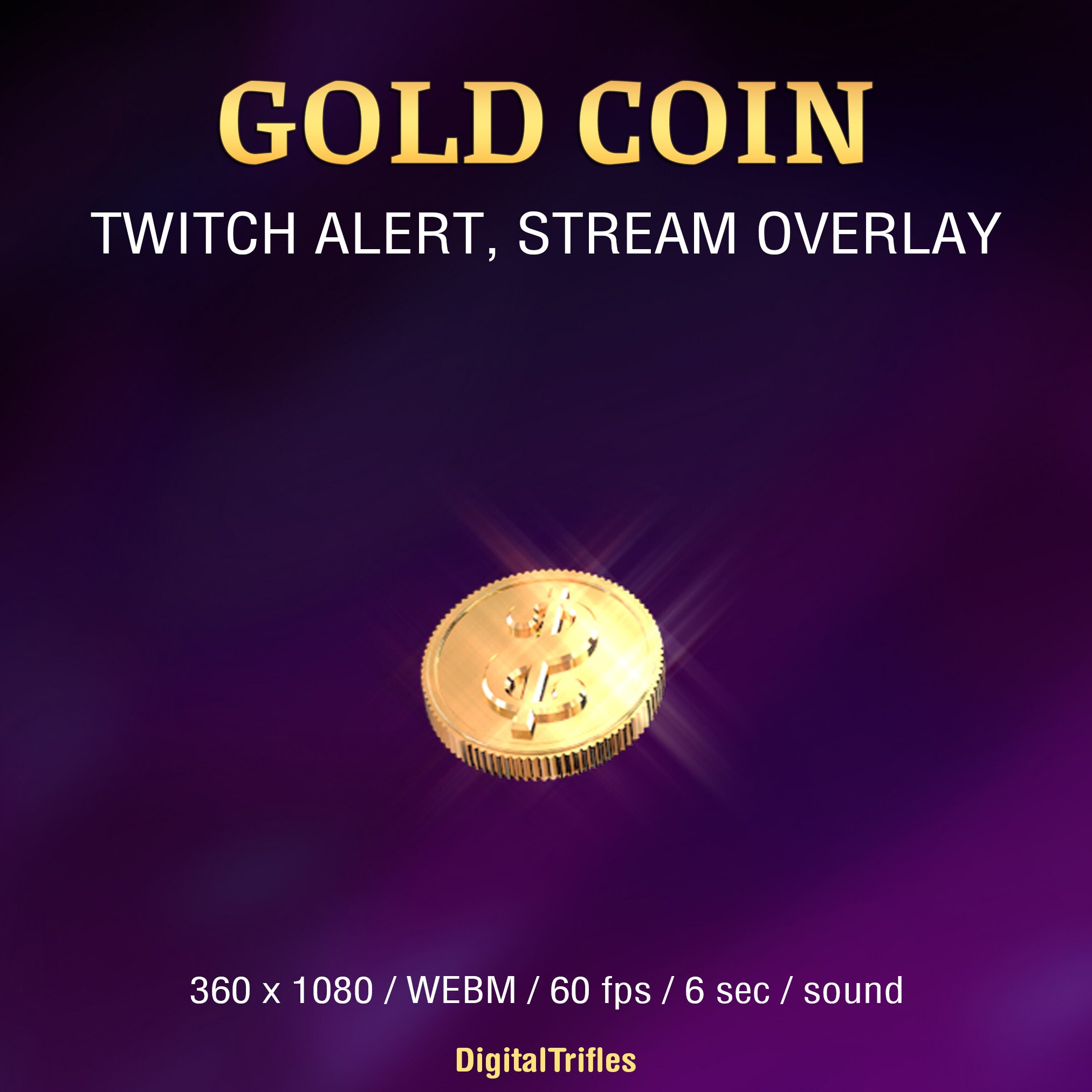 Donation Twitch Alert, Animated Gold Coin, Stream Overlay Gold Money ...