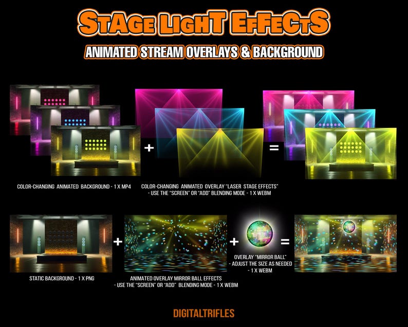 Animated Stage Light Effects, Twitch Stream Overlays and Backgrounds ...