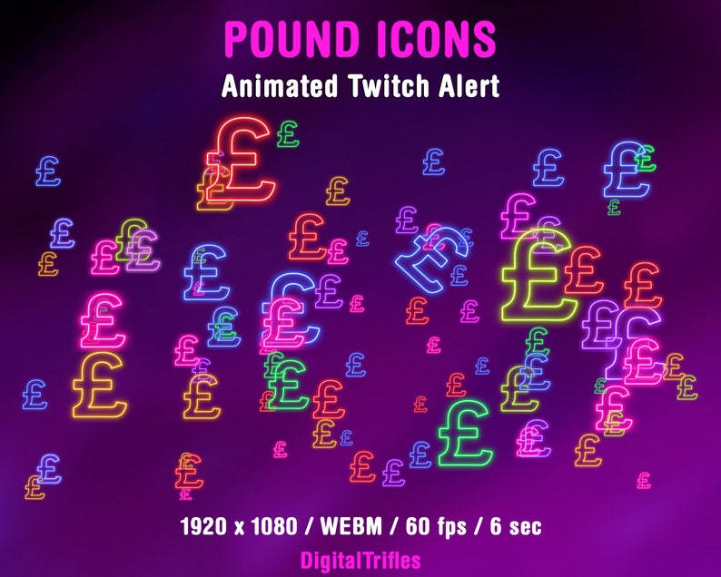 Pound Sign Twitch Alert, Money Rain Stream Decoration, British Currency ...