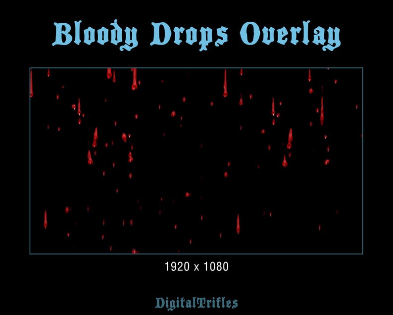 Halloween Twitch Overlays, Bloody Drops Stream Scene Dekor, Animated ...