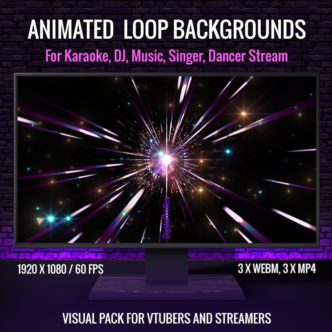 Animated Stream Backgrounds, Video Loops, 3 Stage Light Effects for DJ ...